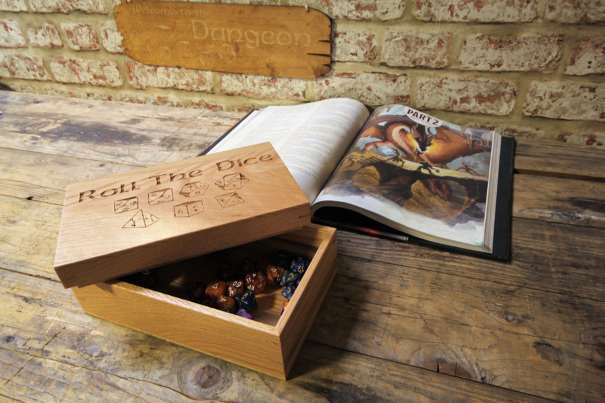 Oak Dice Box - Engraved To Order - Free personalisation - Free Delivery ...